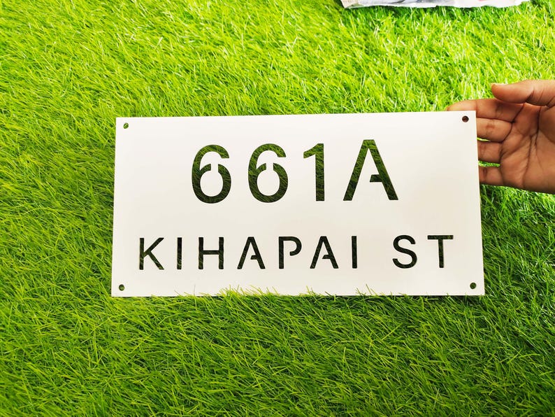 Personalized Modern House Number Sign, Square Metal House Letters ...