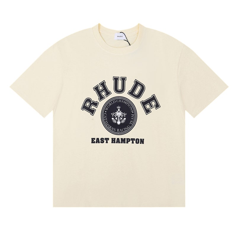 Vintage RHUDE T-SHIRT Stamped Logo,couple High Street Loose Casual ...