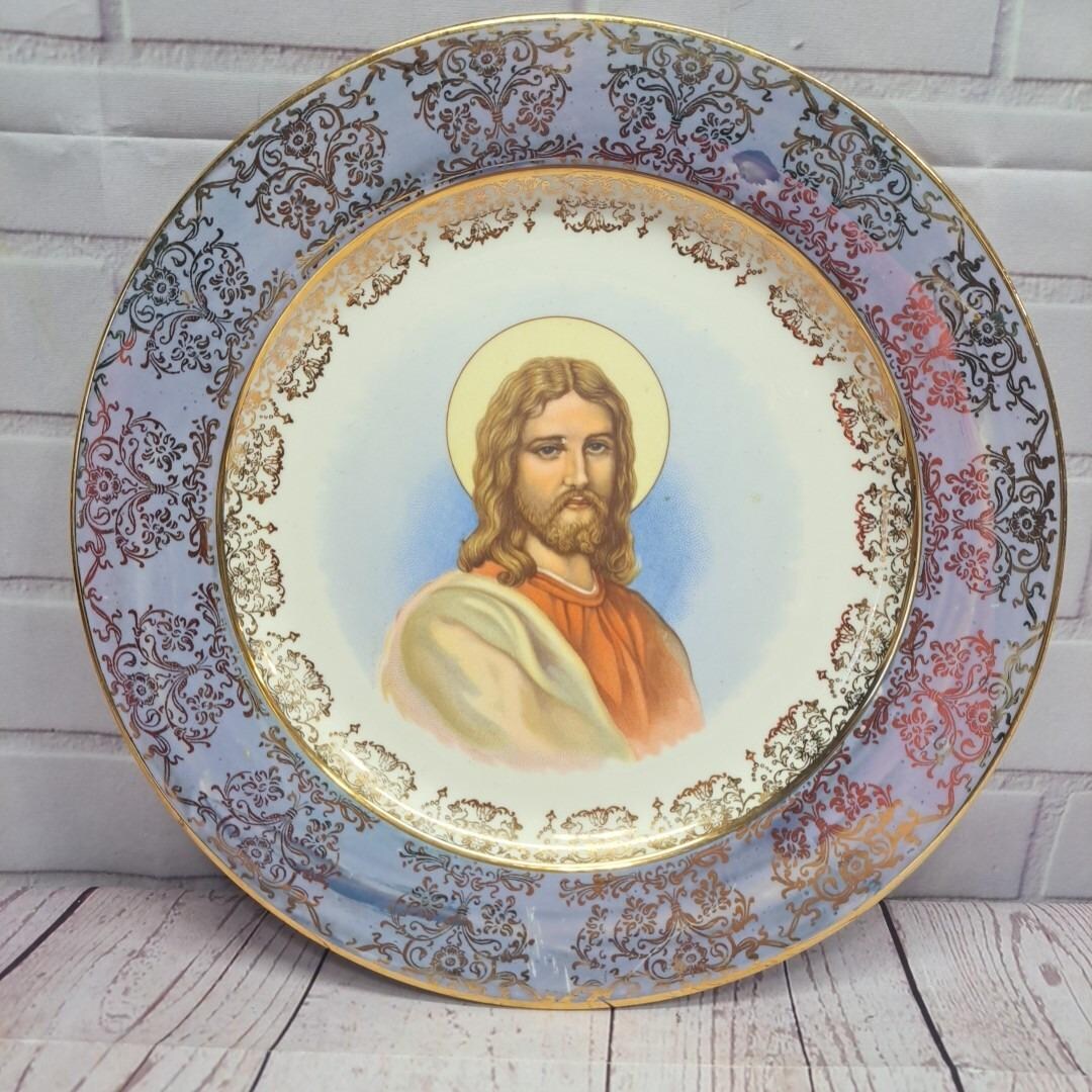 Vintage Religious Plate JESUS Decorative 10in Gold Lace All Around - Etsy