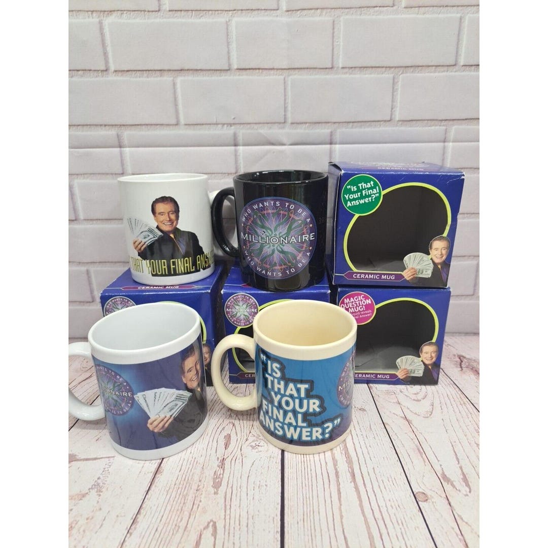 VTG Complete Set 4 Who Wants to Be a Millionaire Coffee Mug Cup Regis Philbin - Etsy