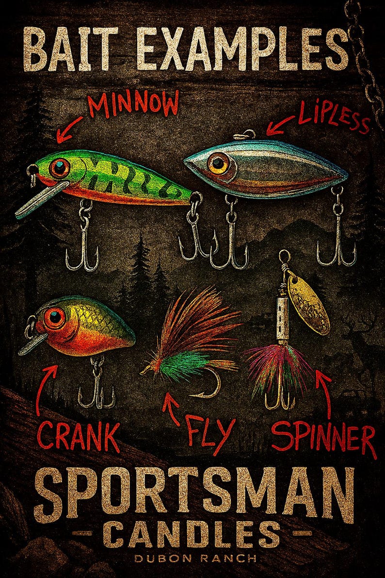 Sportsman Candle™ 16oz | Suspended Fishing Lure, Driftwood, Rocks, Sand ...