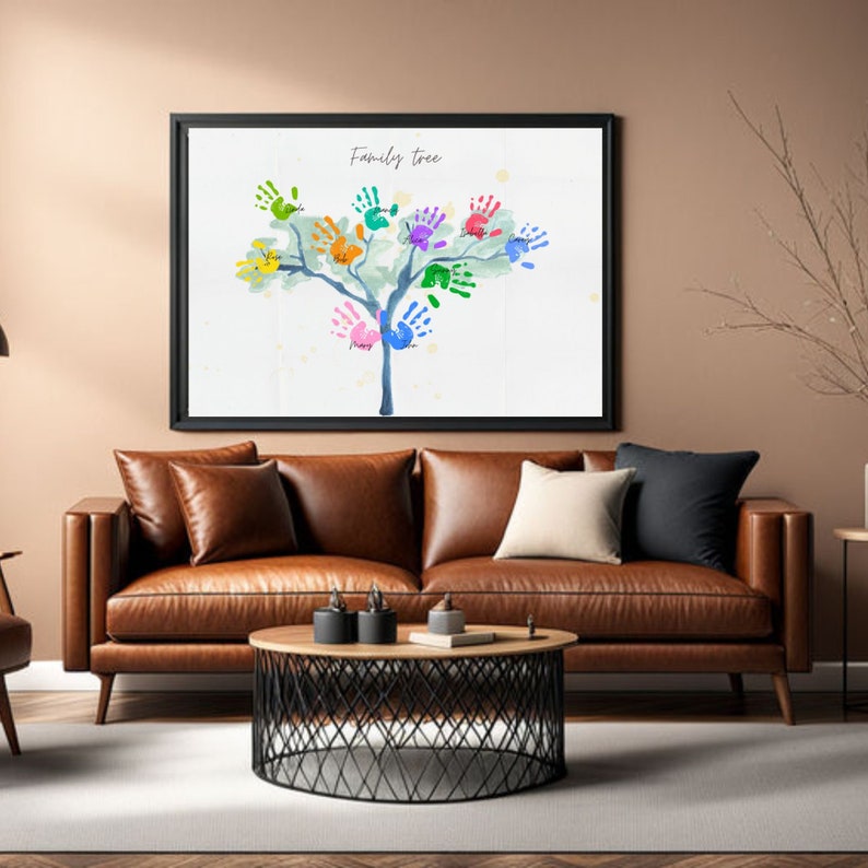 Hand Print Family Tree Art DIY Kit Hand Print Memorial Gift for Family ...