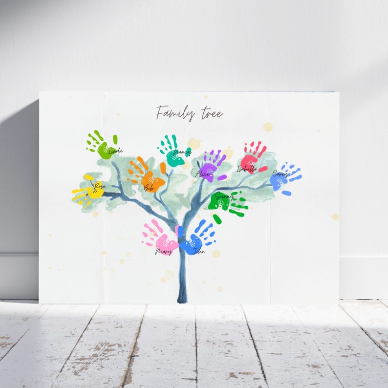 Hand Print Family Tree Art DIY Kit Hand Print Memorial Gift for Family ...