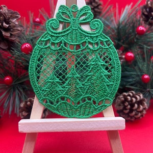 Delicate Lace Embroidered Christmas Ornament - Etsy