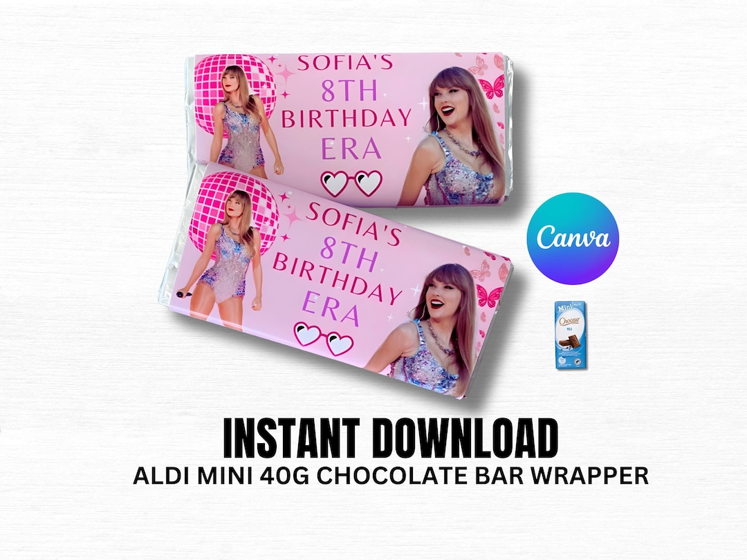 Taylor Swift Eras Tour Personalised Chocolate Bars Chocolate Party ...