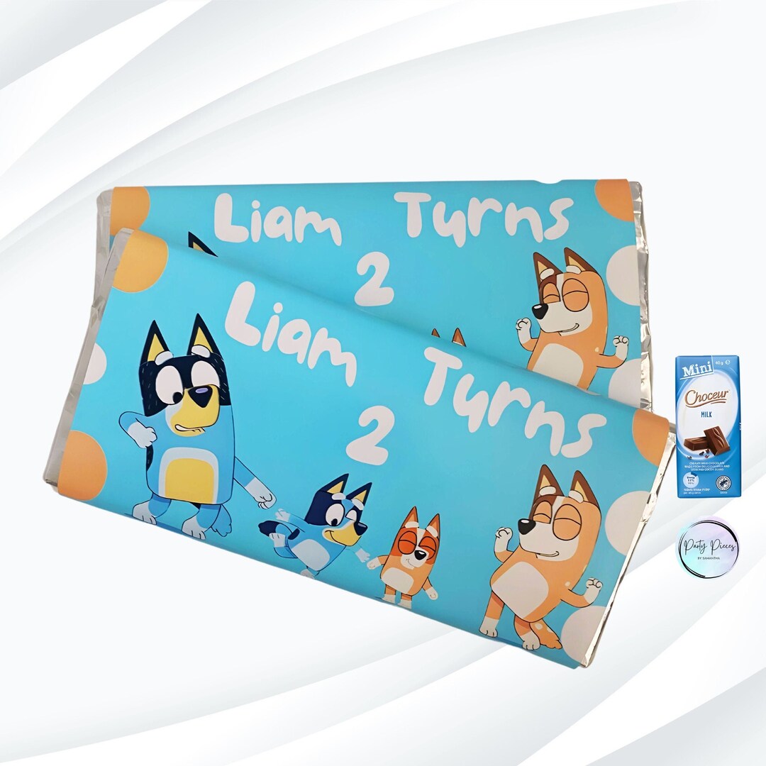 Bluey Chocolates Personalised Bluey Chocolate Bars Bluey Party Favours ...