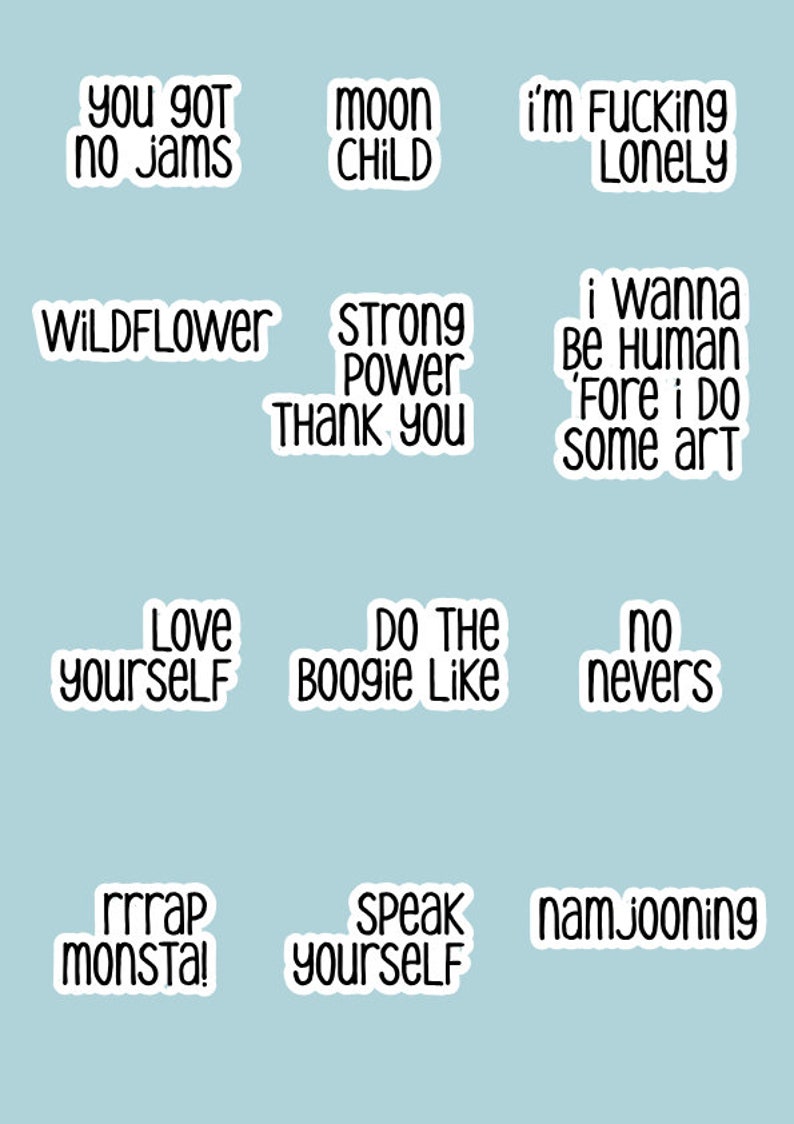 Bts RM Stickers Iconic Lines Digital Png Jpg Pdf Svg Files BTS Digital ...