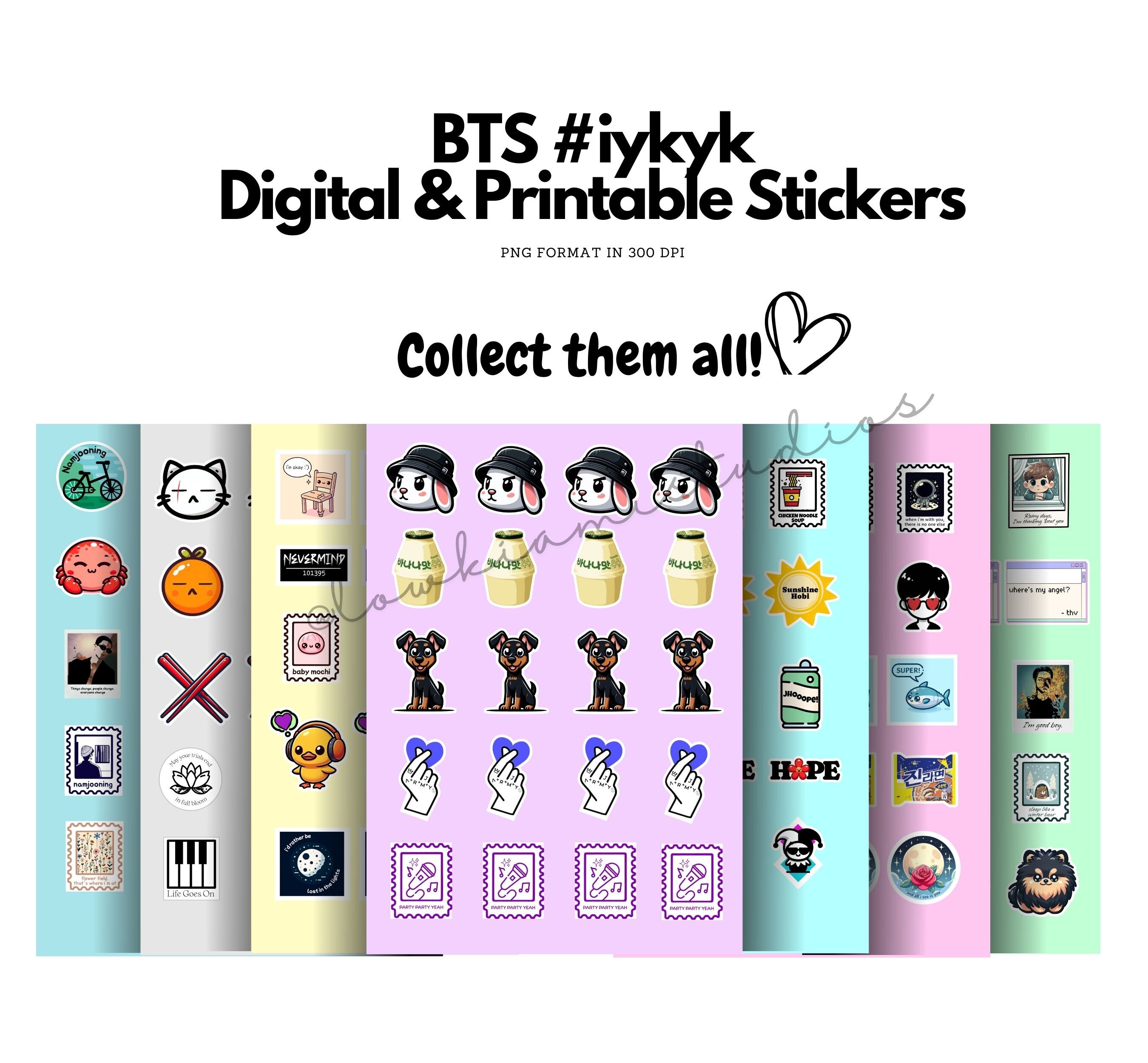 BTS Jimin Cute iykyk Stickers Digital Png Files BTS Digital Printable ...
