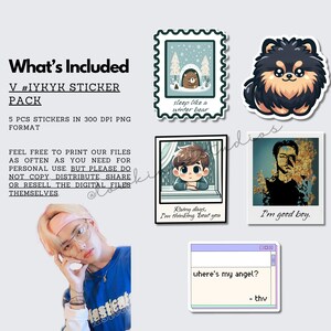 BTS V Cute iykyk Stickers Digital Png Files BTS Digital Printable ...