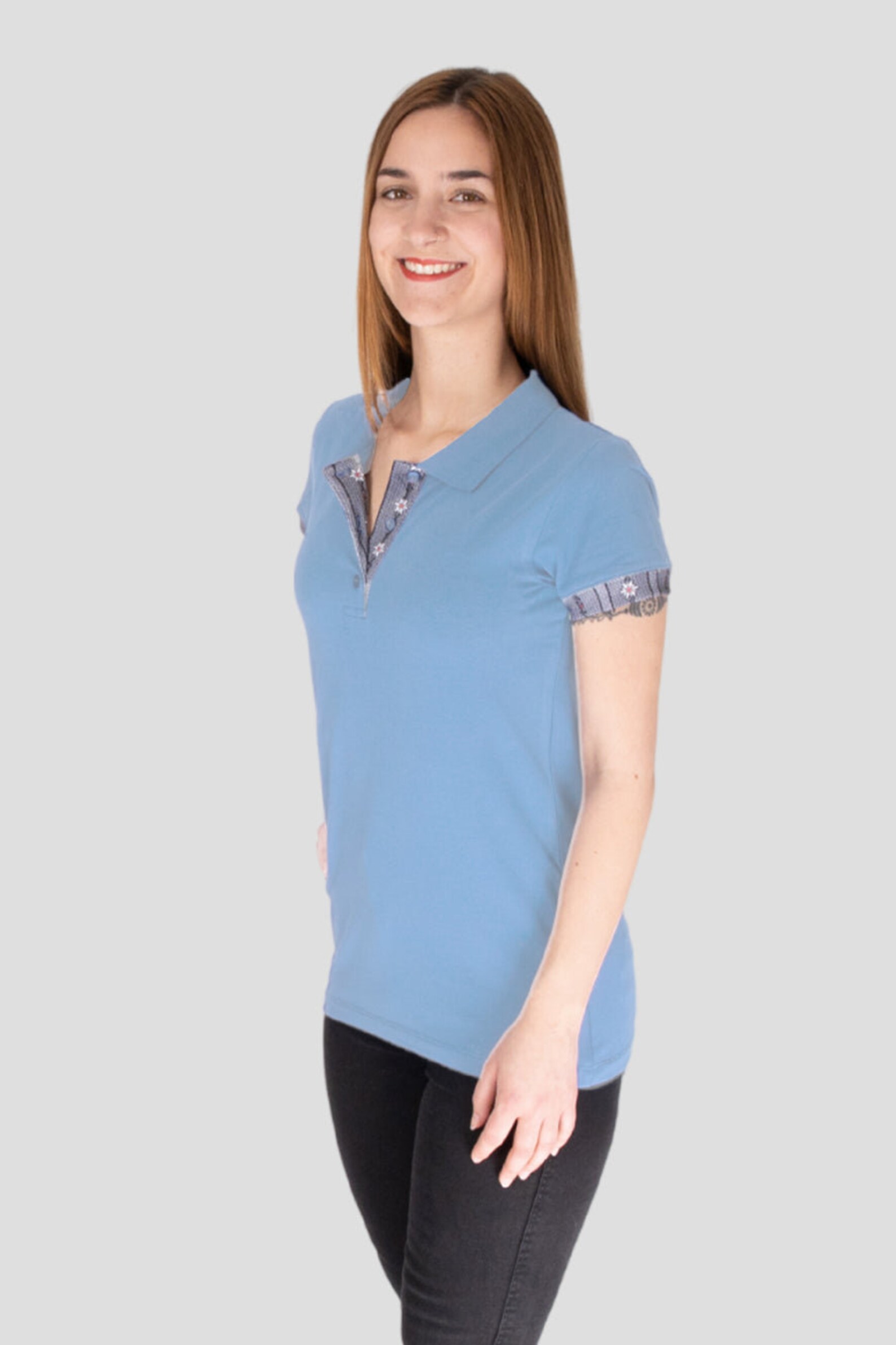 Polo Shirt Edelweiss Inside Collar & Cuffs Women - Etsy