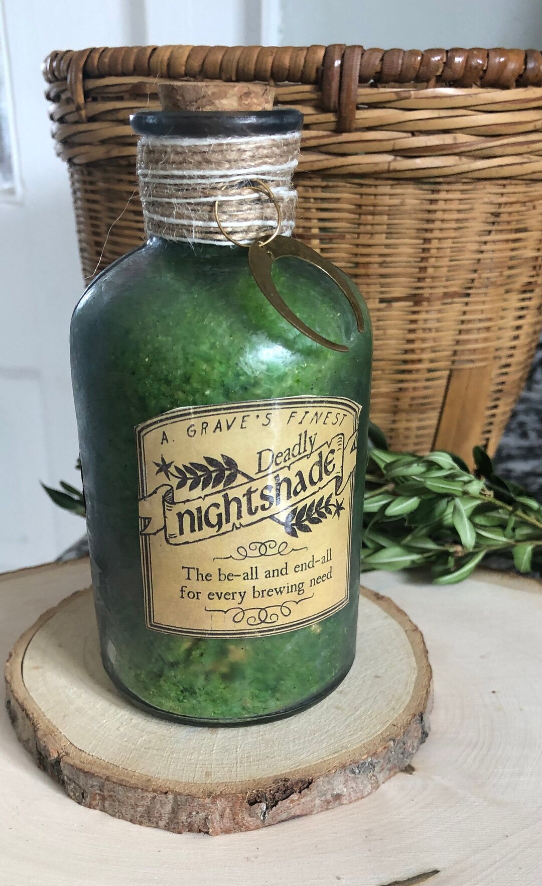 Deadly Nightshade Potion Bottle Large Glass Bottle - Etsy