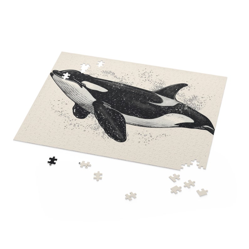 Line Art Orca 500 Piece Jigsaw Puzzle - Etsy