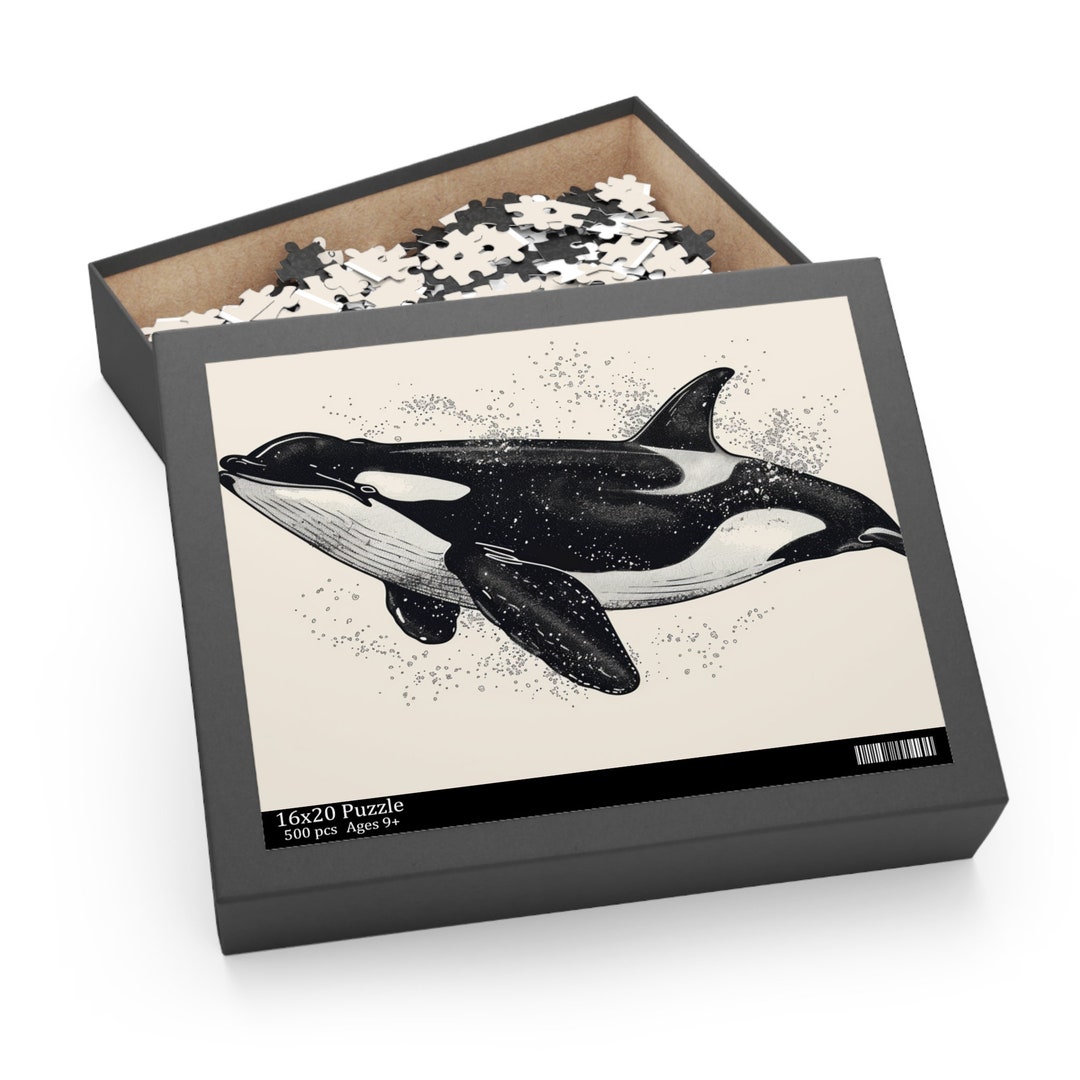 Line Art Orca 500 Piece Jigsaw Puzzle - Etsy