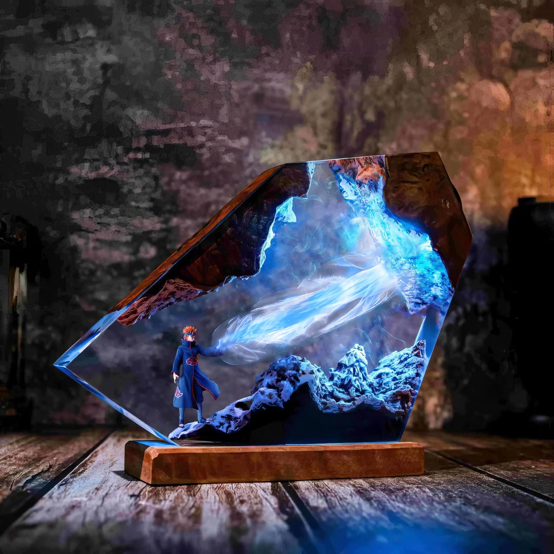 Ninja Anime Diorama Resin Lamp, Custom Epoxy Resin Lamp, Night Light ...