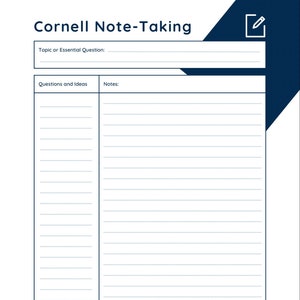 Note Taking Template (cornell Style) - Etsy