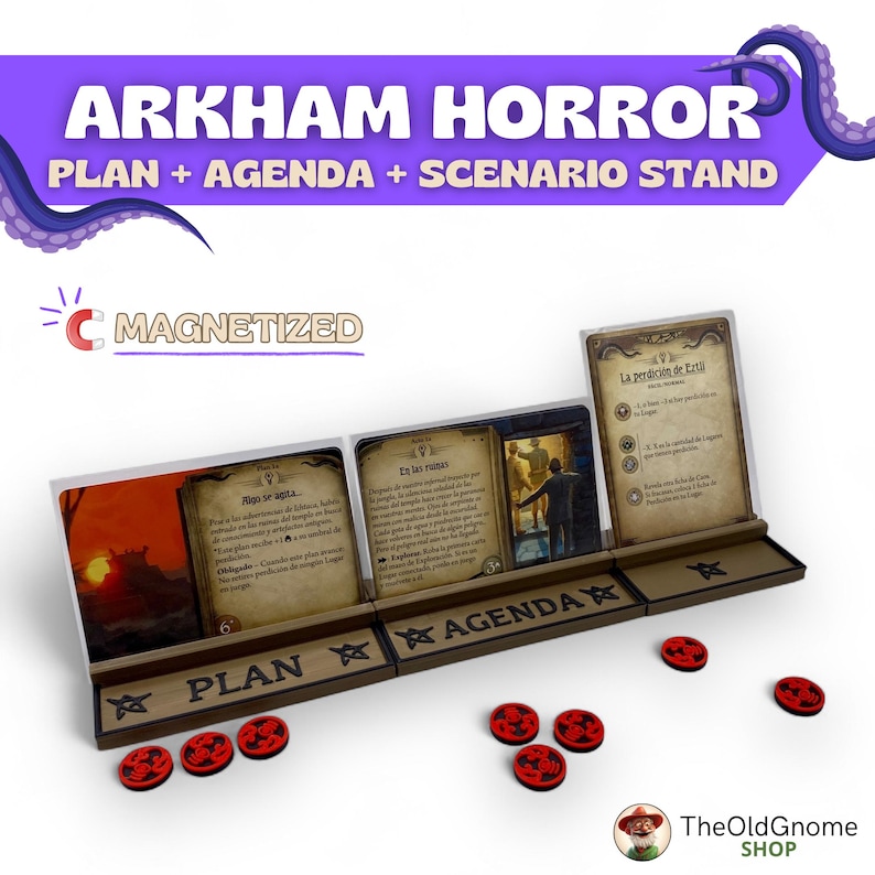 Arkham Horror LCG Magnetic Card Stands | Plan, Agenda & Scenario | 3D ...