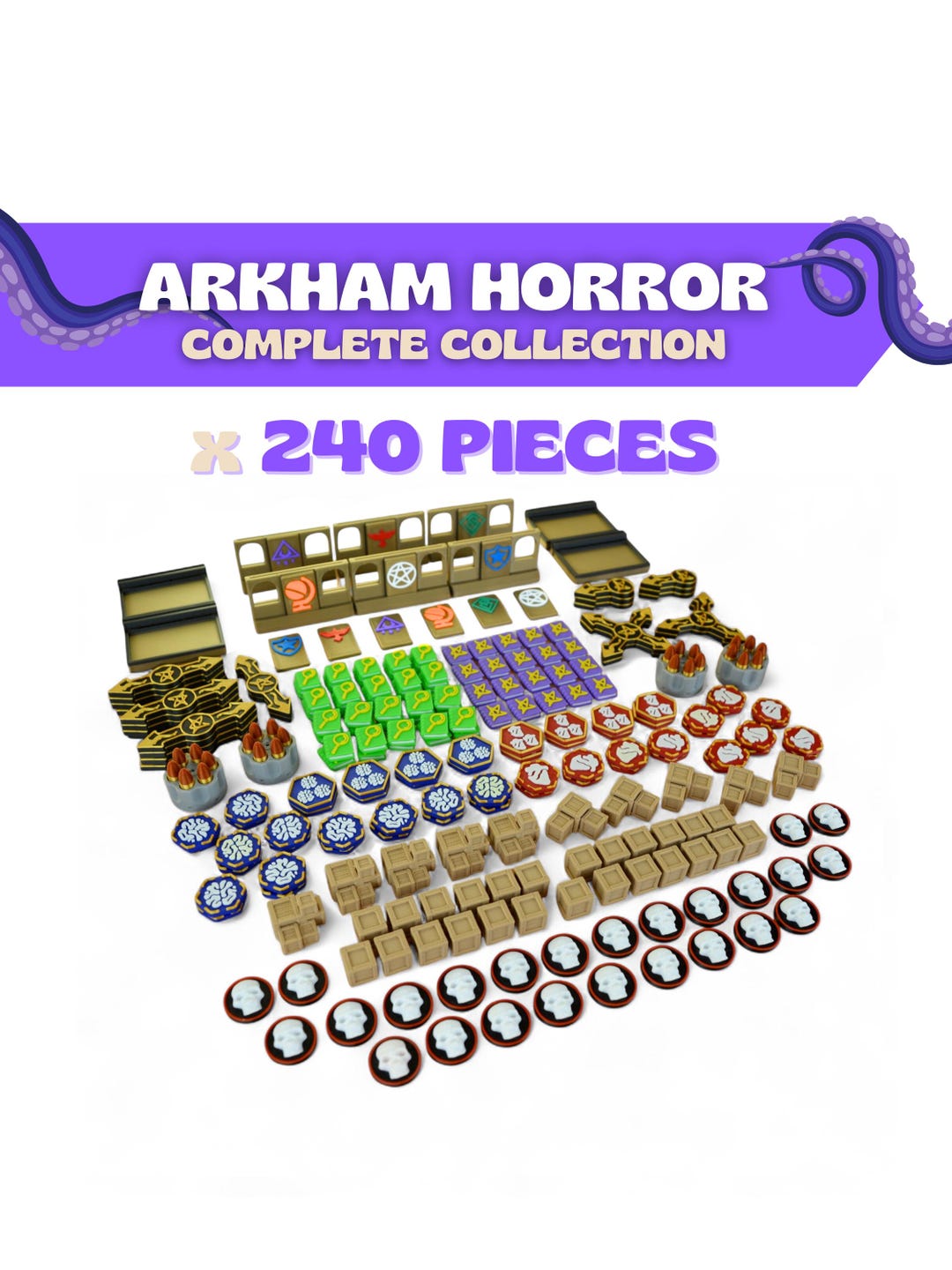 Arkham Horror LCG Upgrade Kit: 3D Deluxe Tokens & Stands [240 Pieces ...