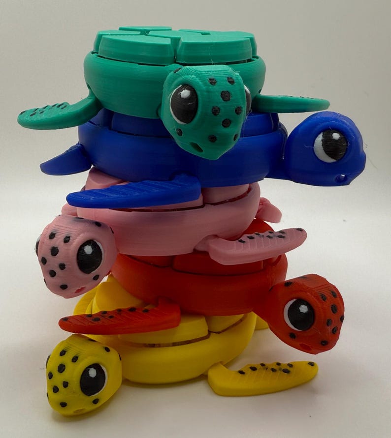 3D Printed Turtle Fidget Clickers - Desktop and Keychains - ADHD and ...