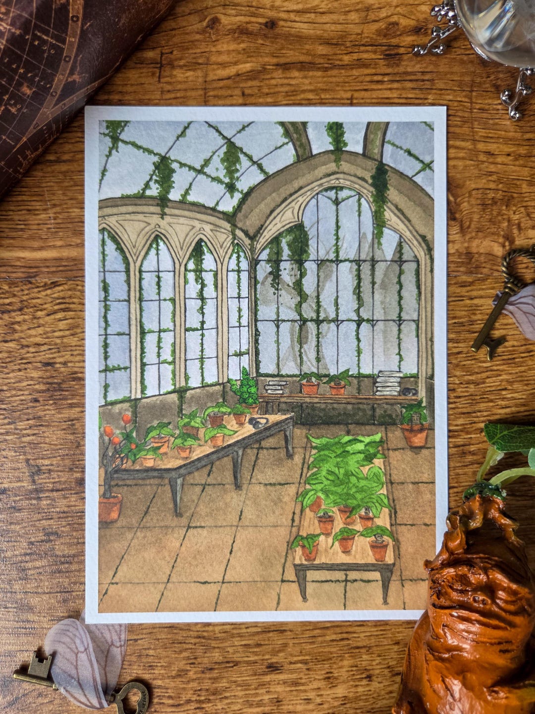Herbology Class A5 Art Print – Mandrake - Signed Fantasy Illustration ...