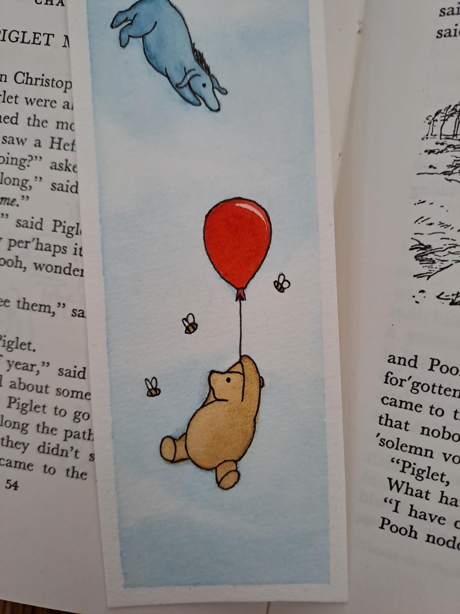 Winnie the Pooh Bookmark – Hand-painted Original – Classic Pooh and ...