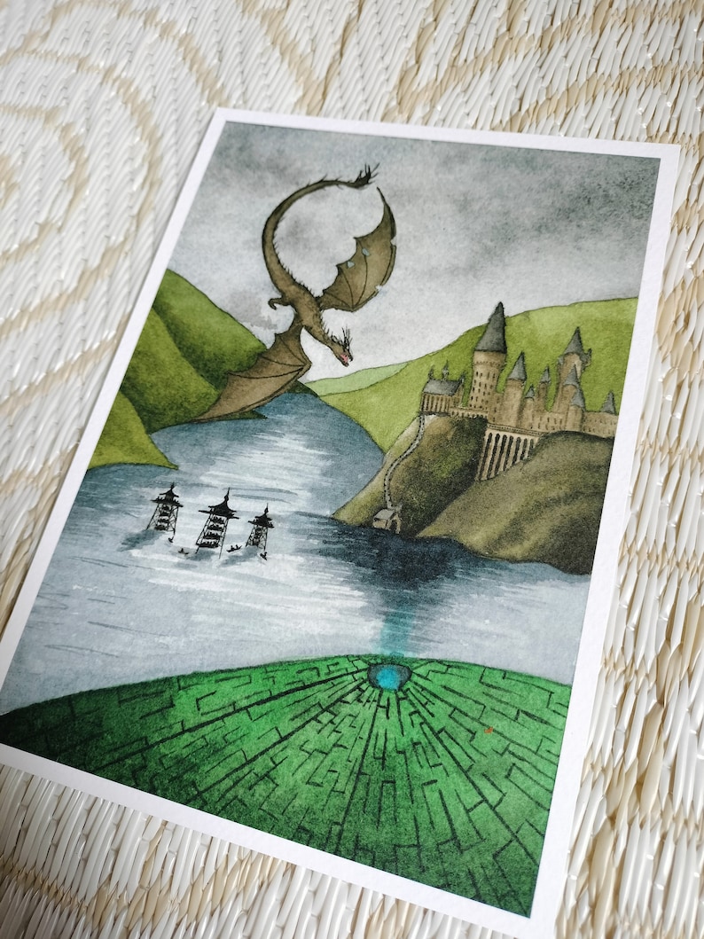 A5 Triwizard Tournament Print Handsigned Triwizard Tournament, Dragon ...