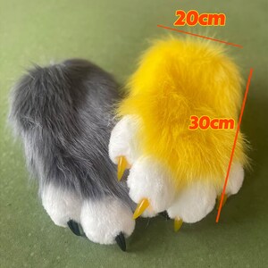 17 Colorsfursuit Furry Cat Paws With Claw, Fursuit Cat Gloves, Cosplay ...