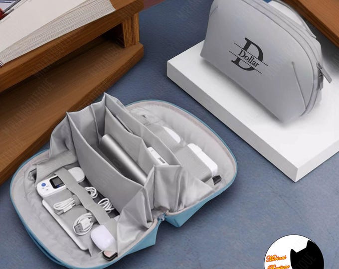 Travel Cable Organiser (small, 3 Compartments), Portable Tech Accessory ...
