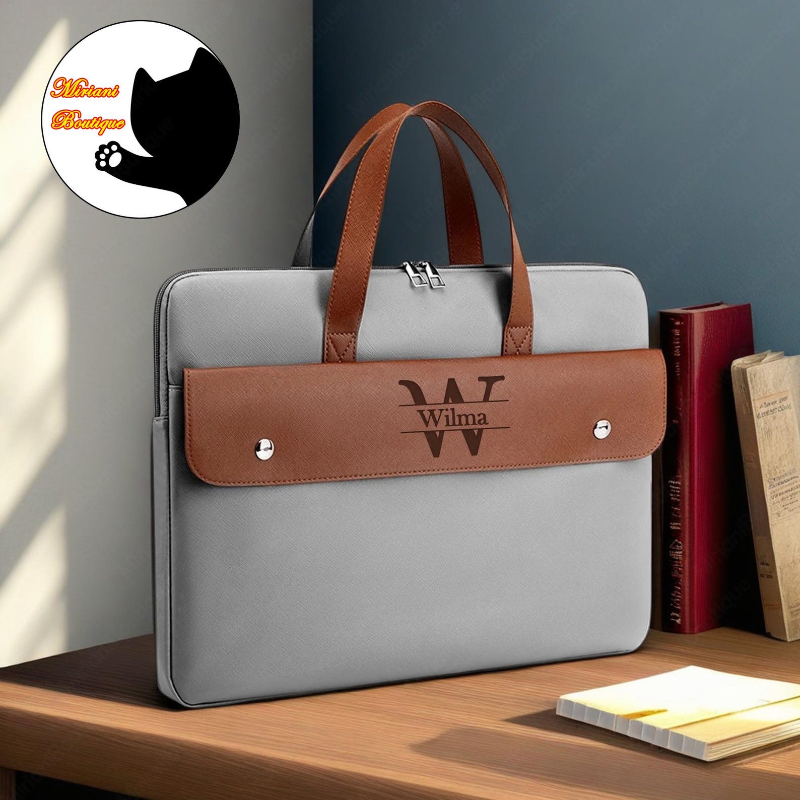 Personalized Leather Laptop Bag,leather Laptop Bag,custom Name ...