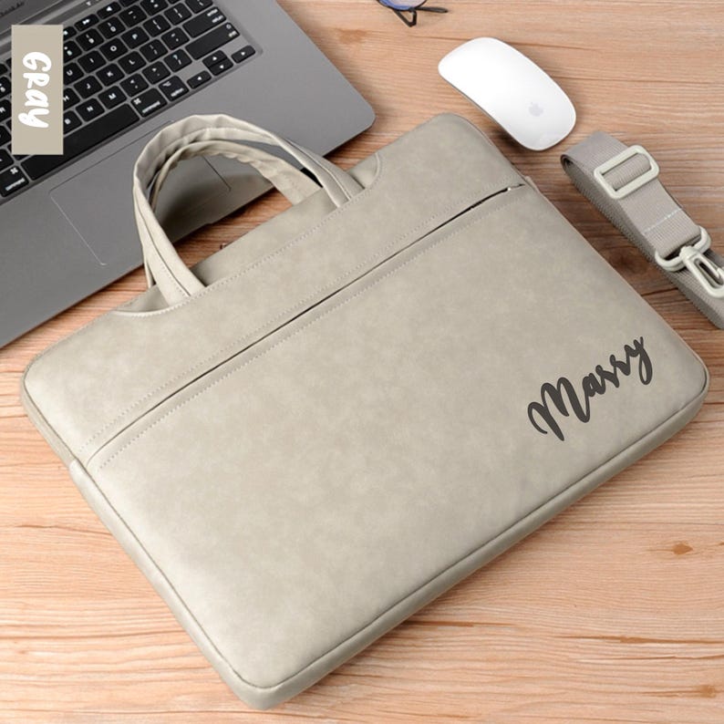 Personalized Leather Laptop Bag,custom Name Laptop Bag,leather Laptop ...
