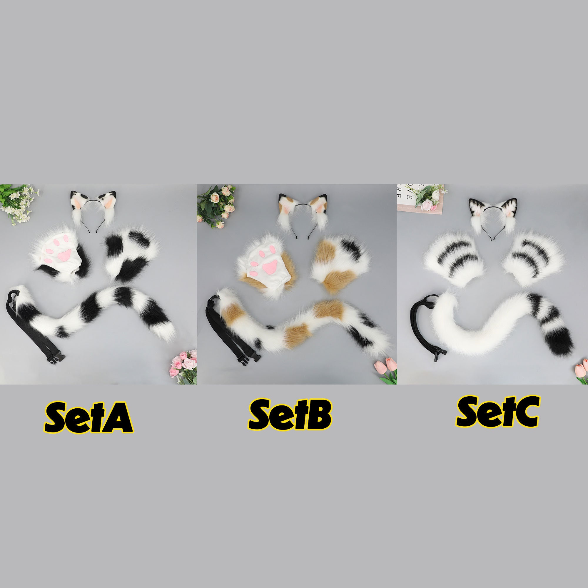 Fursuit Cosplay Cat Set, Kids and Adults Cat Cosplay Furrysuit, Cute ...