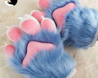 17 Colorsfursuit Furry Cat Paws With Claw, Fursuit Cat Gloves, Cosplay ...