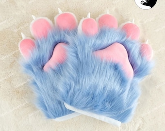 17 Colorsfursuit Furry Cat Paws With Claw, Fursuit Cat Gloves, Cosplay ...