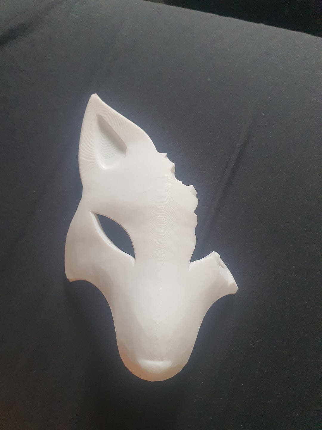 3D Printed Broken Fox Mask White - Etsy