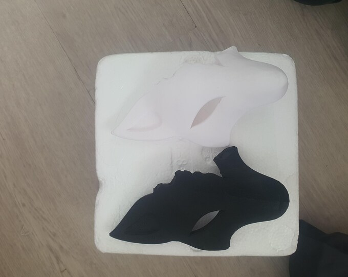 3D Printed Broken Fox Mask Black - Etsy