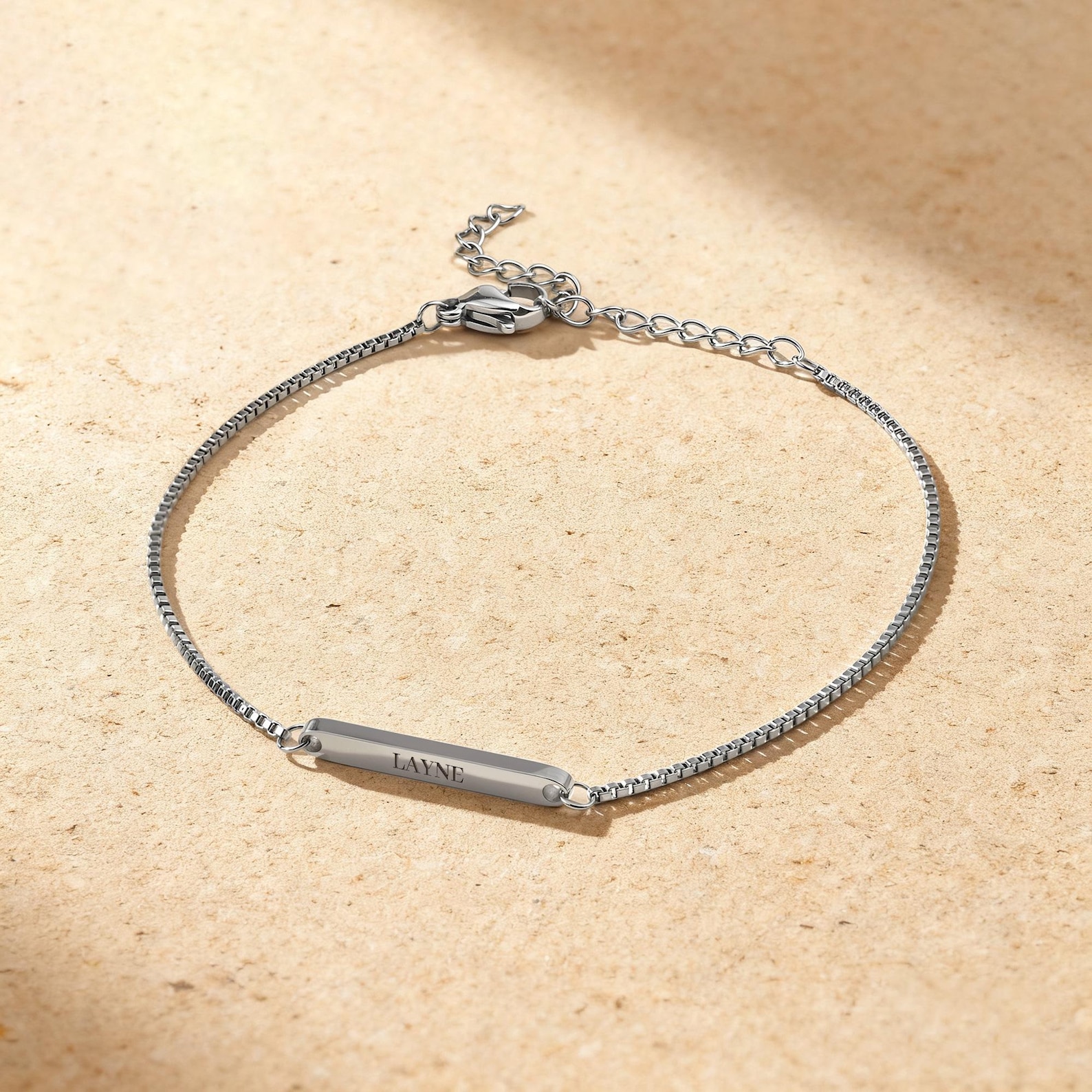 Personalized Engraved Bar Bracelet, DIY Custom Name Bracelet, Mini Bar ...