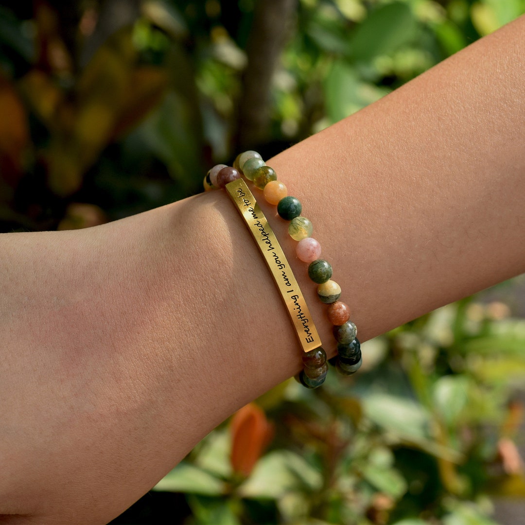 Personalized Inspirational Bracelet • Delicate Cuff Bracelet • Name ...