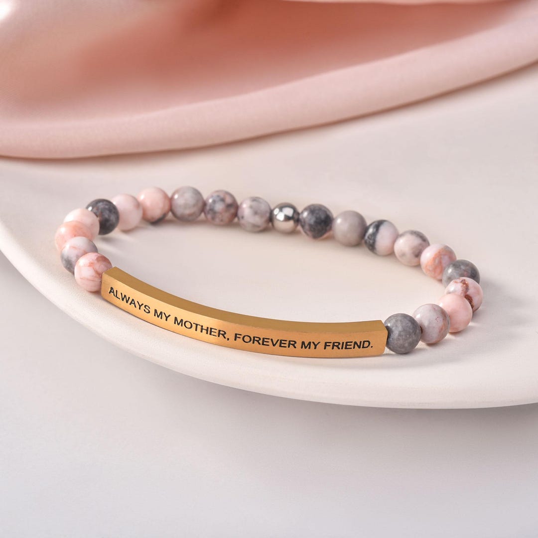 Custom Stone Bracelet, Engrave Bracelet, Friendship Bracelet, Message ...