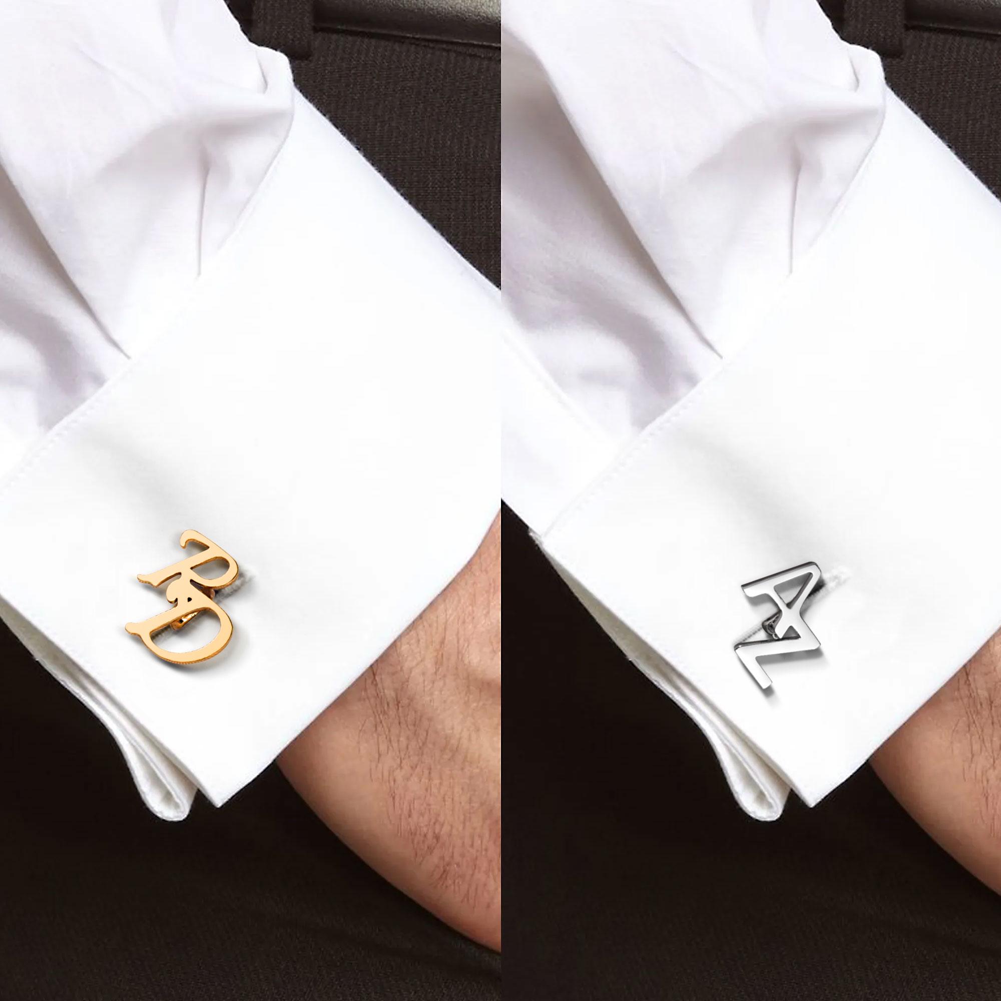 18K Gold Custom Cufflinks, Personalized Name Cufflink, Initials ...