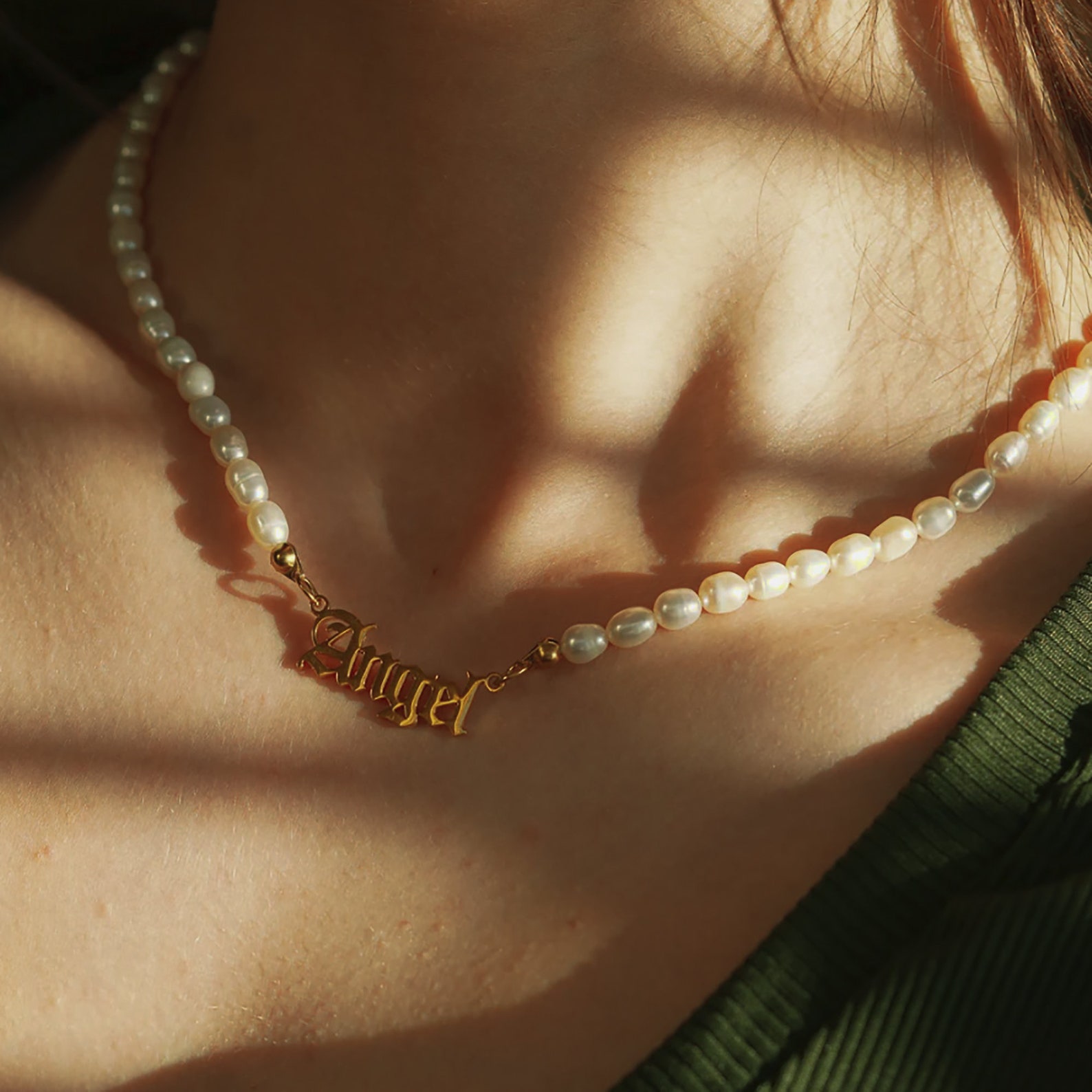 Personalized Pearl Necklace, Name Pearl Necklace, Handmade Pearls, 18k ...