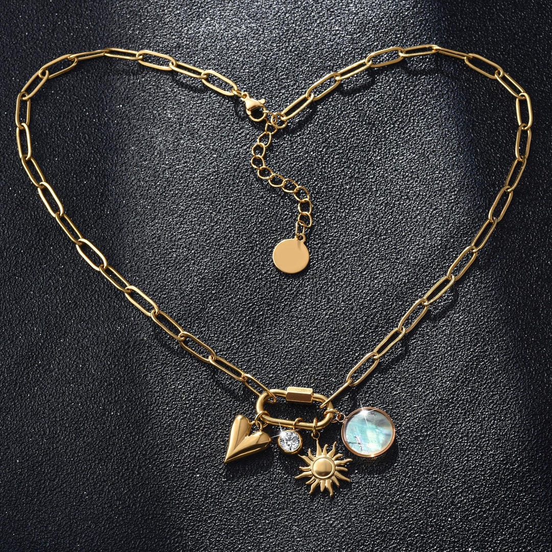 Custom Charm Necklace: Vintage Style Gold Carabiner Lock - Etsy