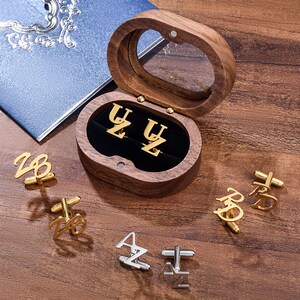 18K Gold Custom Cufflinks, Personalized Name Cufflink, Initials ...