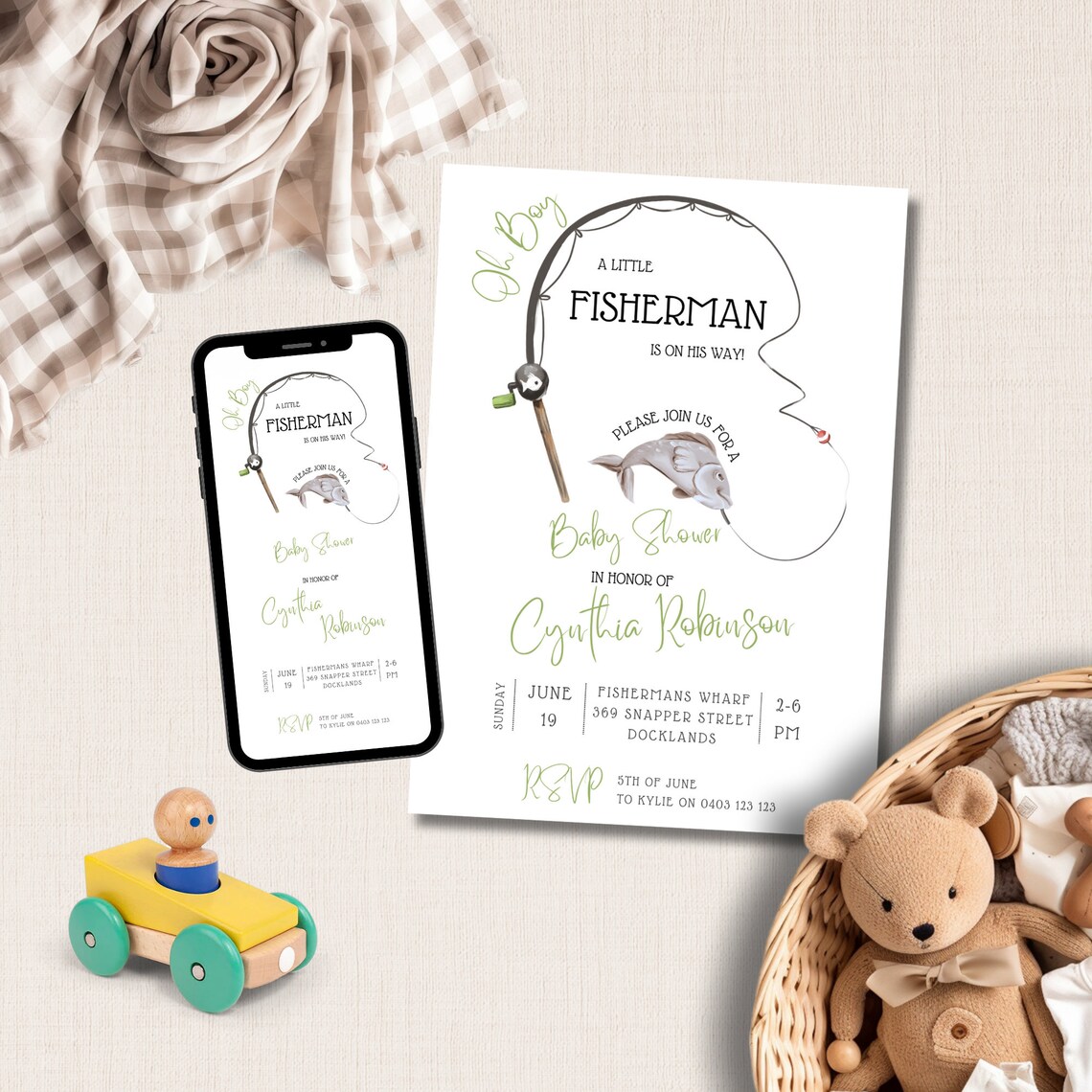 Fishing Baby Shower, Fisherman Invitation, Baby Shower Invite ...