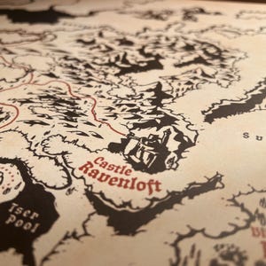 Barovia Map Curse of Strahd Dungeons and Dragons Poster, Geeky Decor or ...