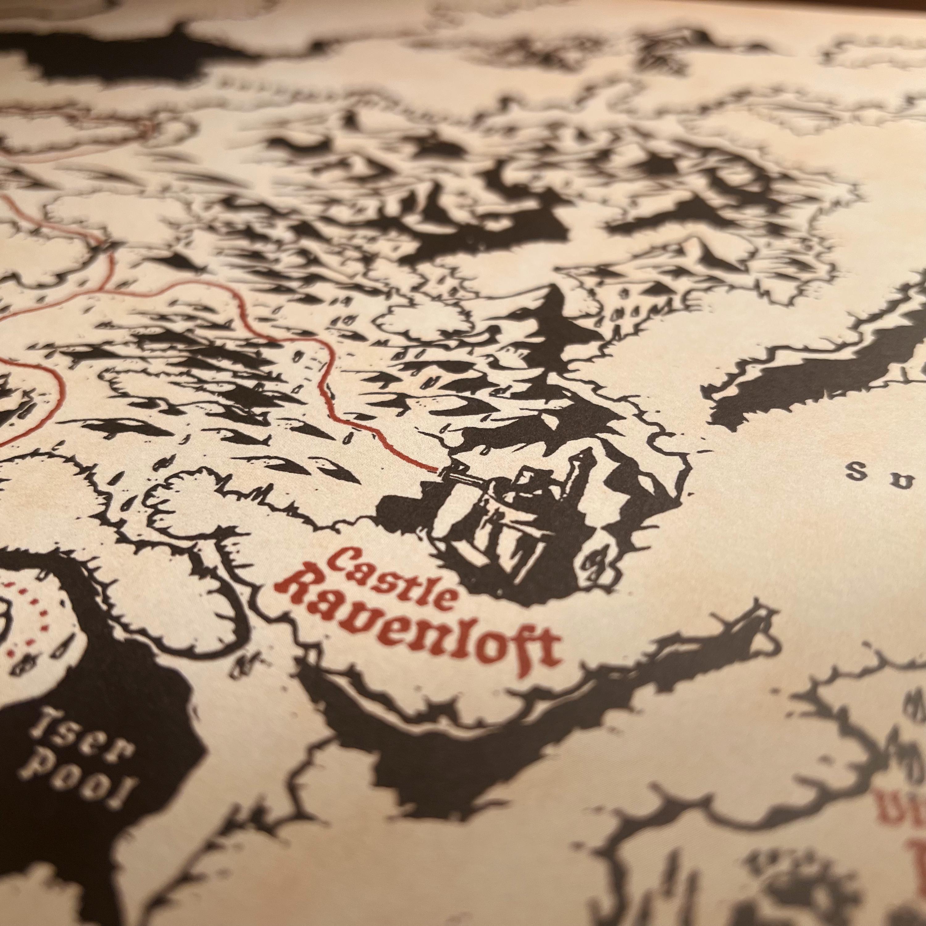 Hand-drawn Barovia Map Curse of Strahd Dungeons and Dragons Poster ...