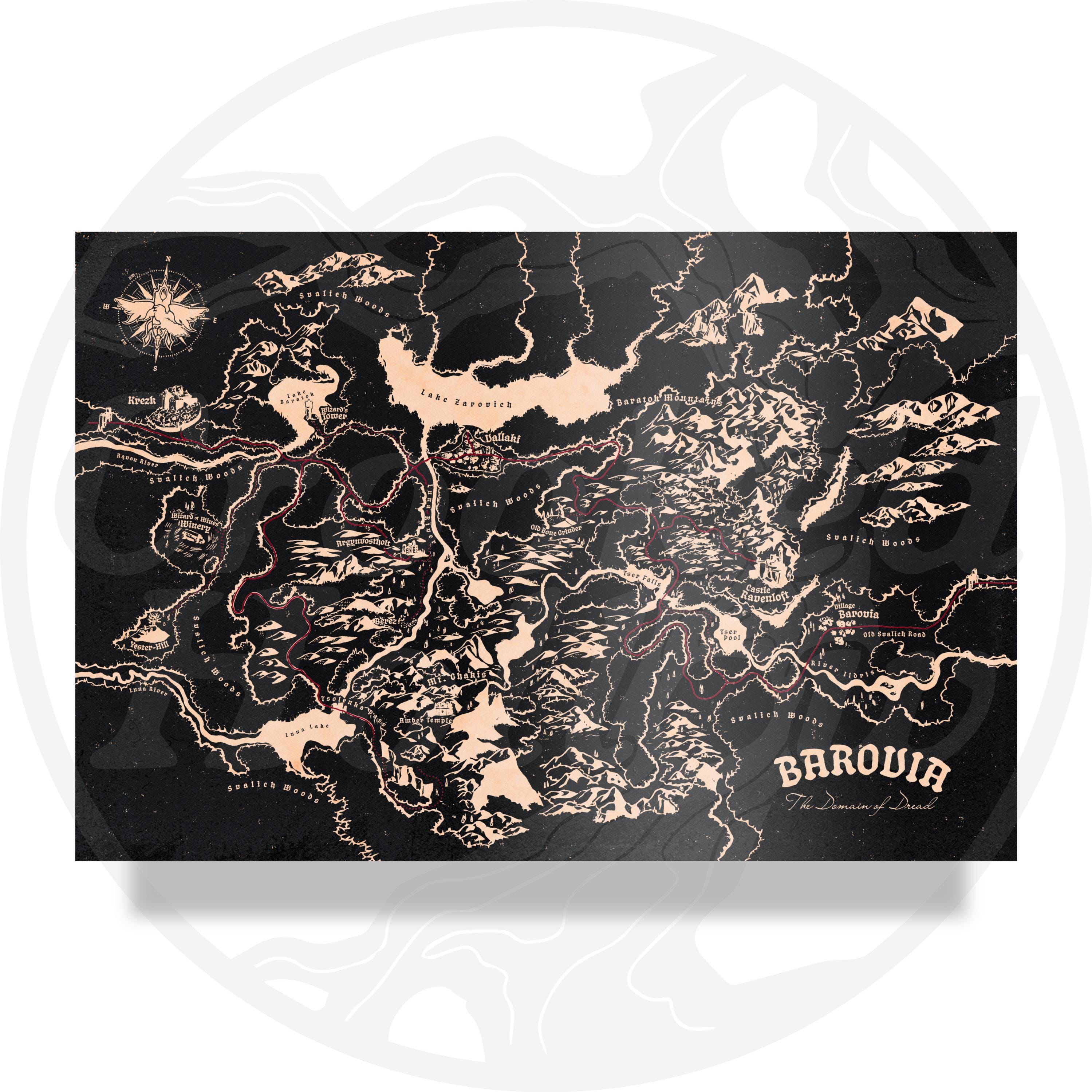 Curse of Strahd Barovia Map: Hand-drawn Dnd Player Handout (digital ...