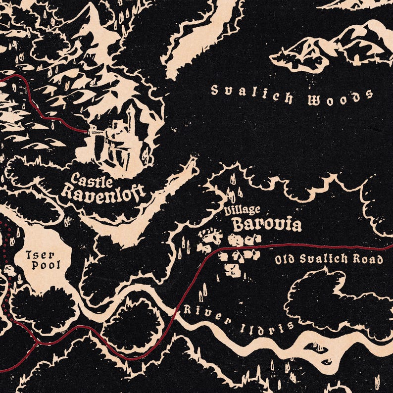 Curse of Strahd Barovia Map: Hand-drawn Dnd Player Handout (digital ...