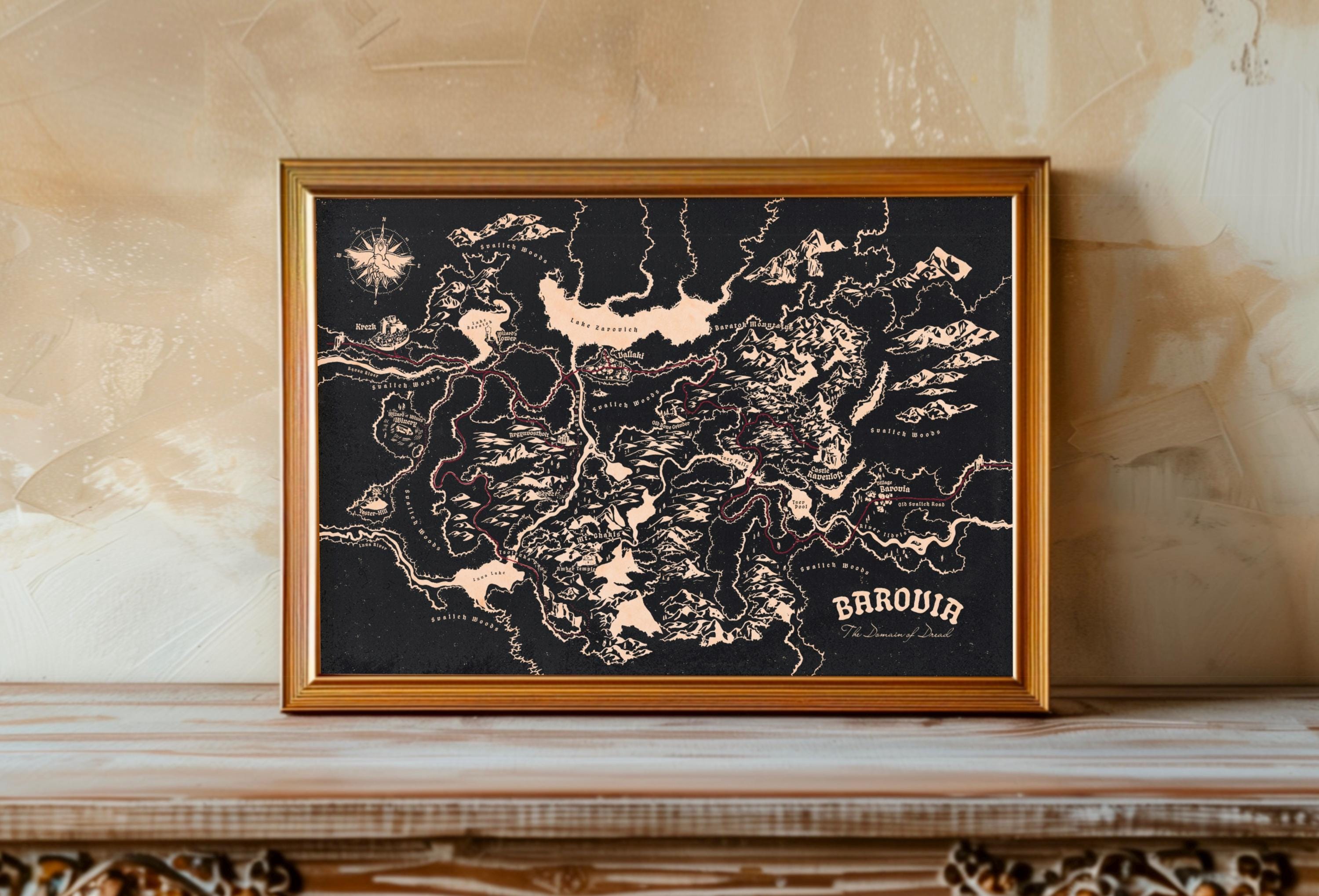Hand-drawn Barovia Map Curse of Strahd Dungeons and Dragons Poster ...