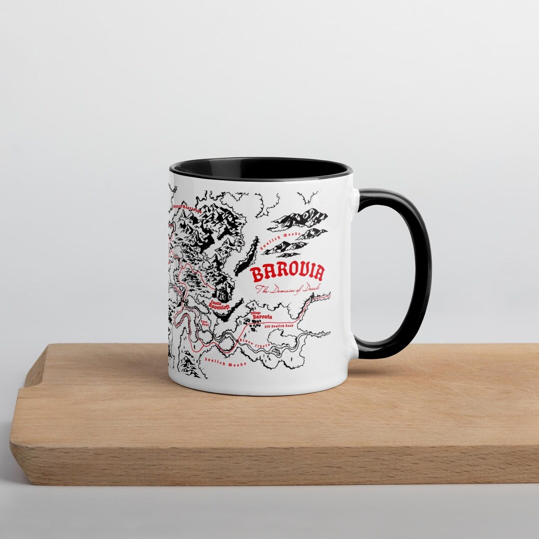 Curse of Strahd Mug: Hand-drawn Barovia Map, Cozy Dungeons and Dragons ...