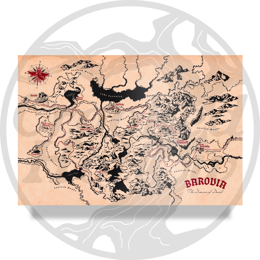 Curse of Strahd Barovia Map: Hand-drawn Dnd Player Handout (digital ...
