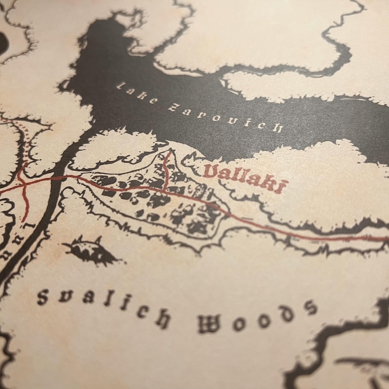 Hand-drawn Barovia Map Curse of Strahd Dungeons and Dragons Poster ...